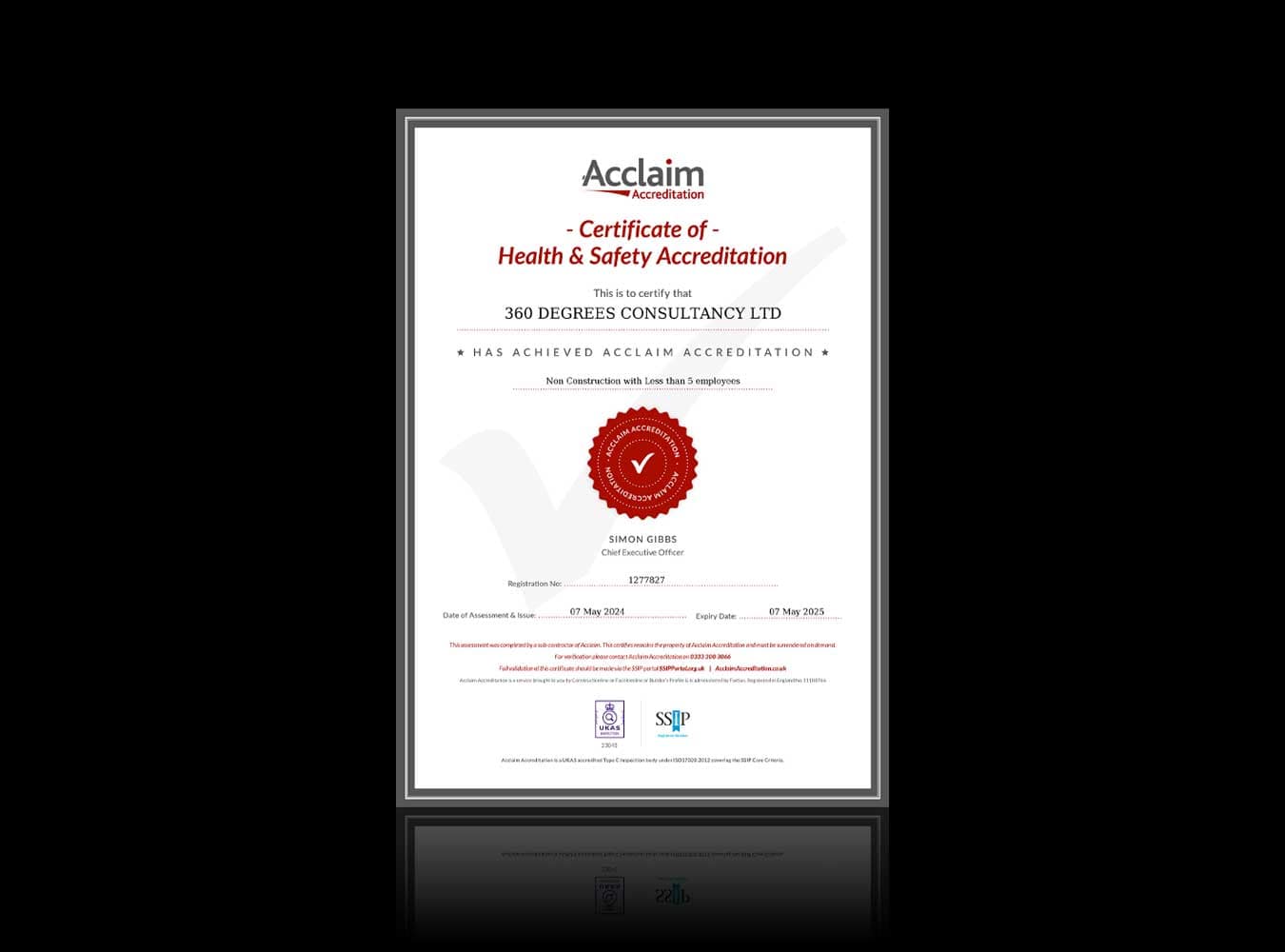 Health & Safety Accreditation Achieved | 360 Degrees Consultancy