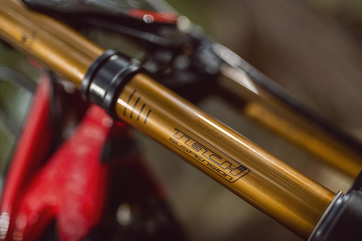 TECH FORK STANTIONS- ALUMINIUM – KASHIMA (TECH LOGO) | Trial Enduro Direct
